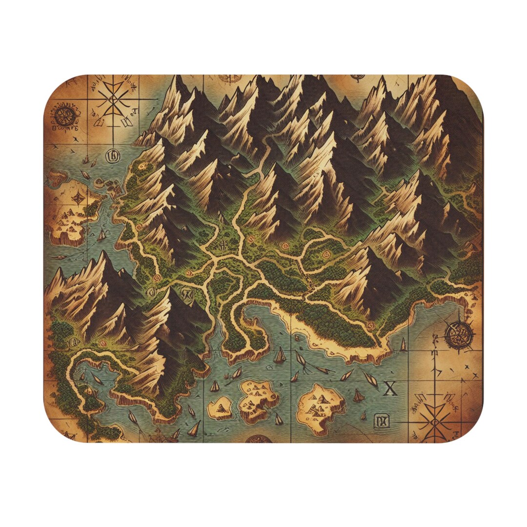 Mouse Pad - Ancient Treasure Map Dad's Workstation Desk Mat, Gaming Pad ...
