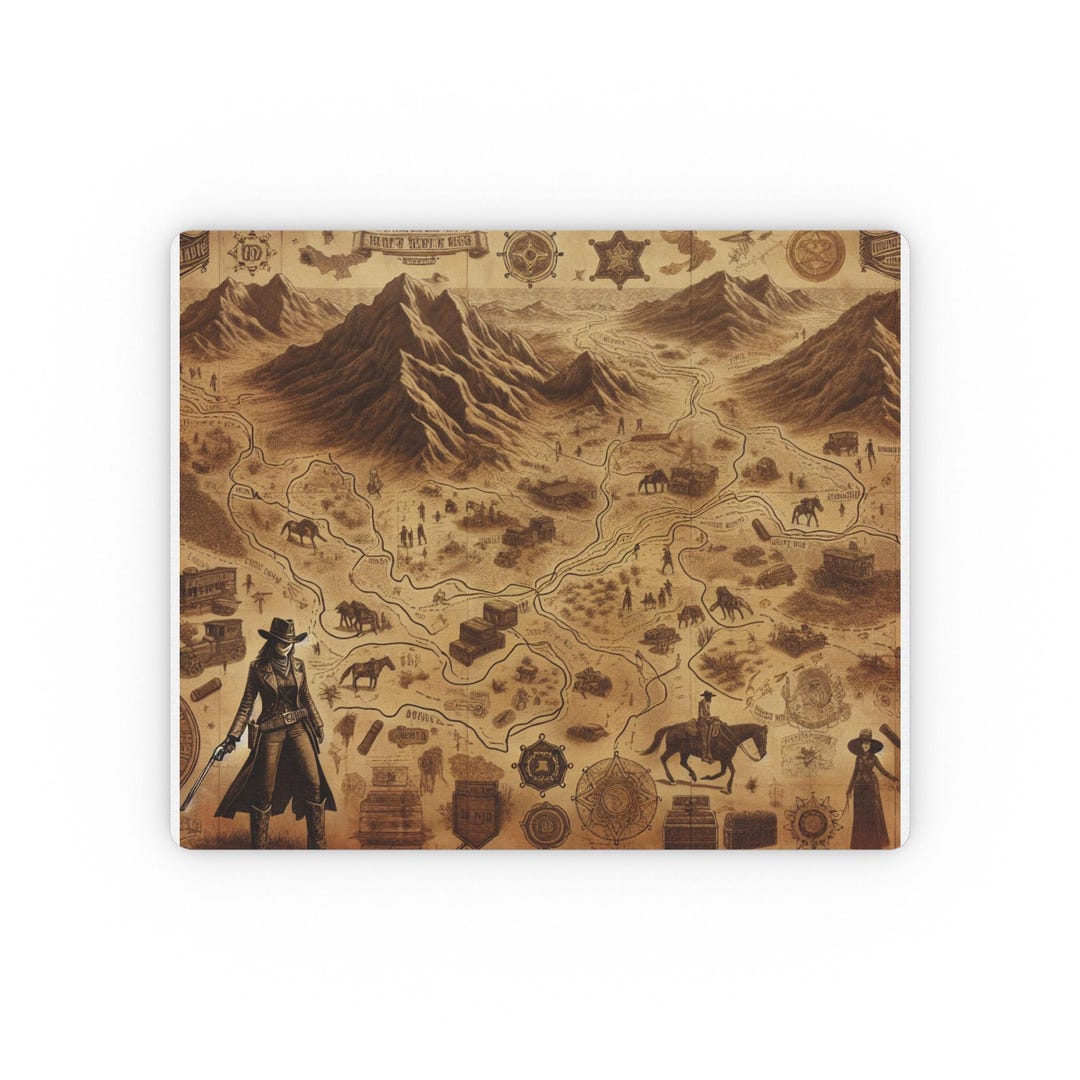 Western Treasure Map Mouse Pad, Dad Gift, Office Desk Decor, Gaming ...