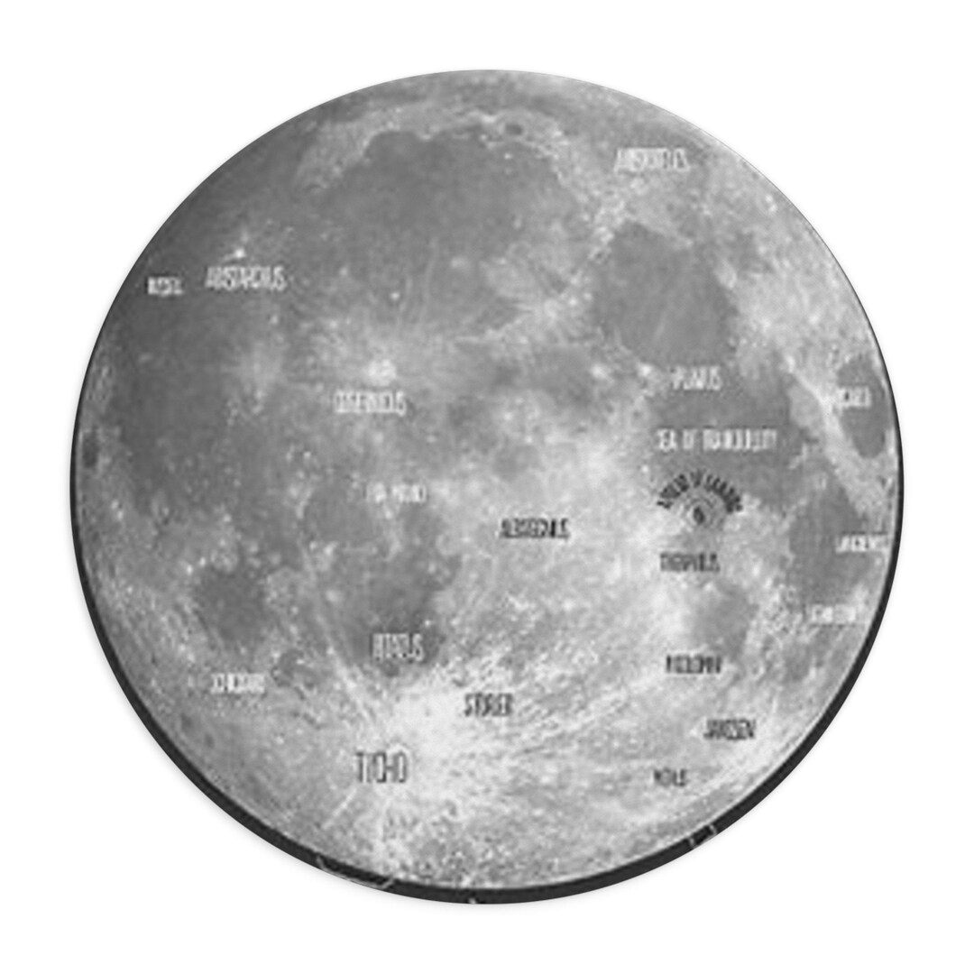 Lunar Map Mouse Pad - Celestial Office Decor, Astronomy Gift for ...