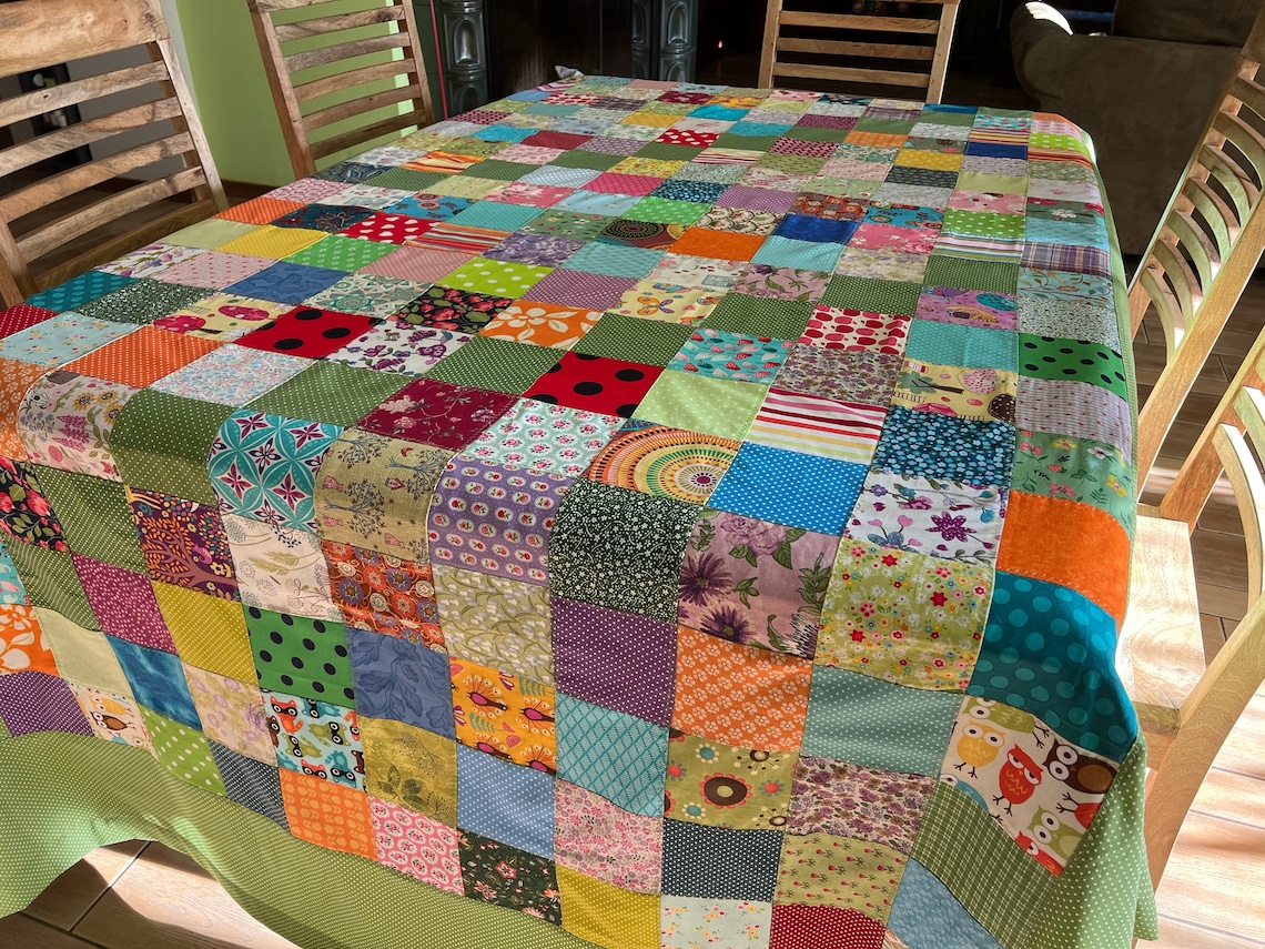MADE TO ORDER Quilted Tablecloth Handmade Patchwork Quilt | Etsy
