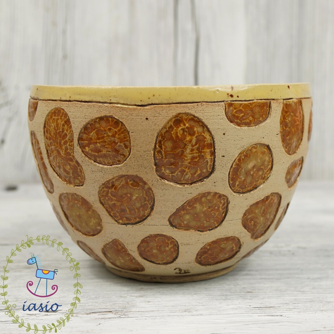 Ceramic Bowl Sculpture Art Pottery Handmade Crazy Colorful Giraffe - Etsy