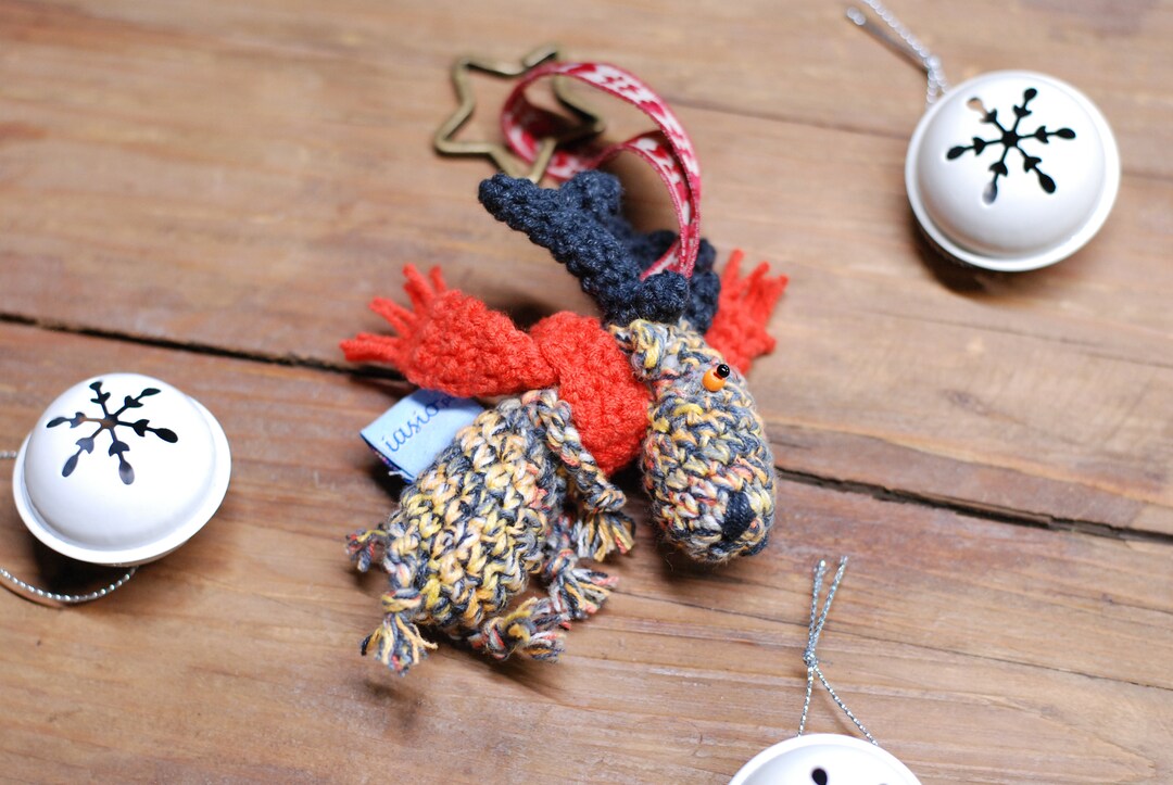 Reindeer Key Ring Crochet Pendant Key Chain Toy Handmade Soft Gift ...