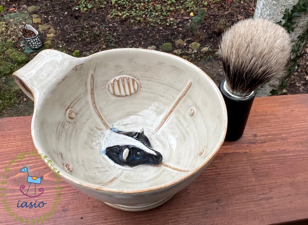 Ceramic Shaving Bowl Badger Scuttle Suribachi Traditional Wet Shave ...