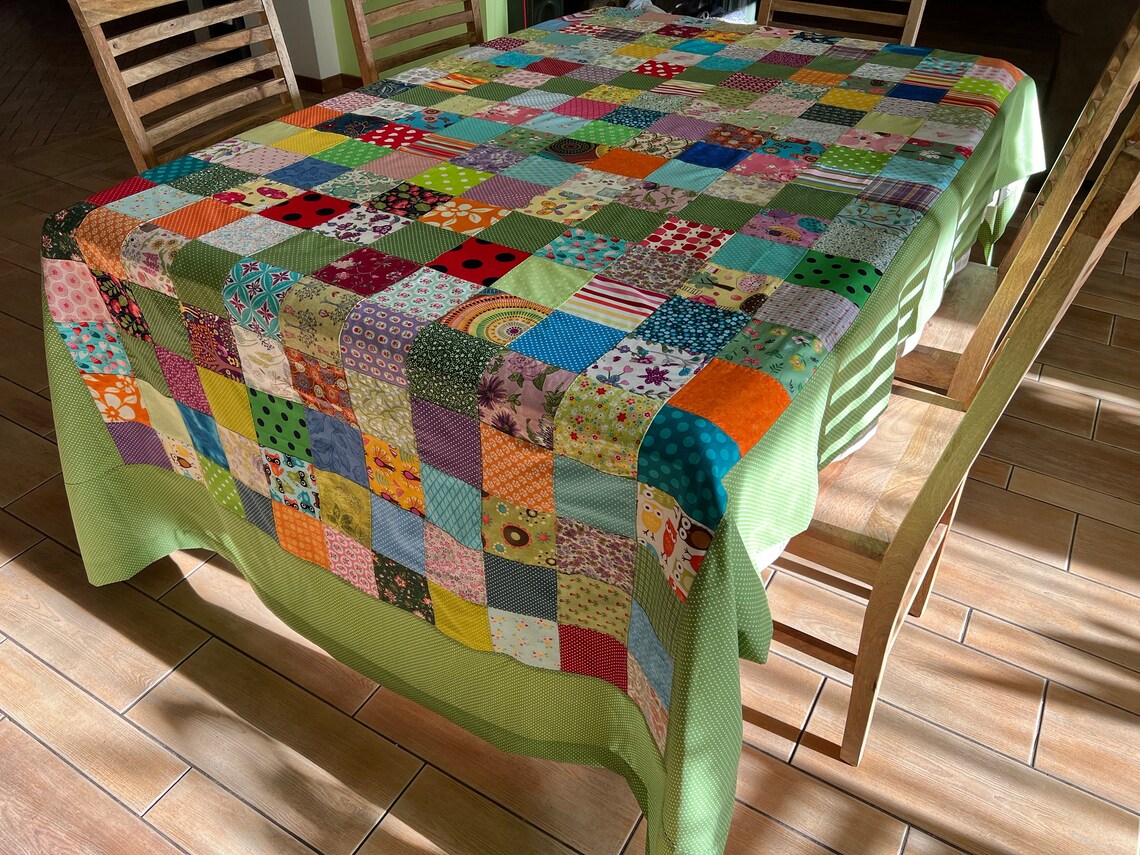 MADE TO ORDER Quilted Tablecloth Handmade Patchwork Quilt | Etsy