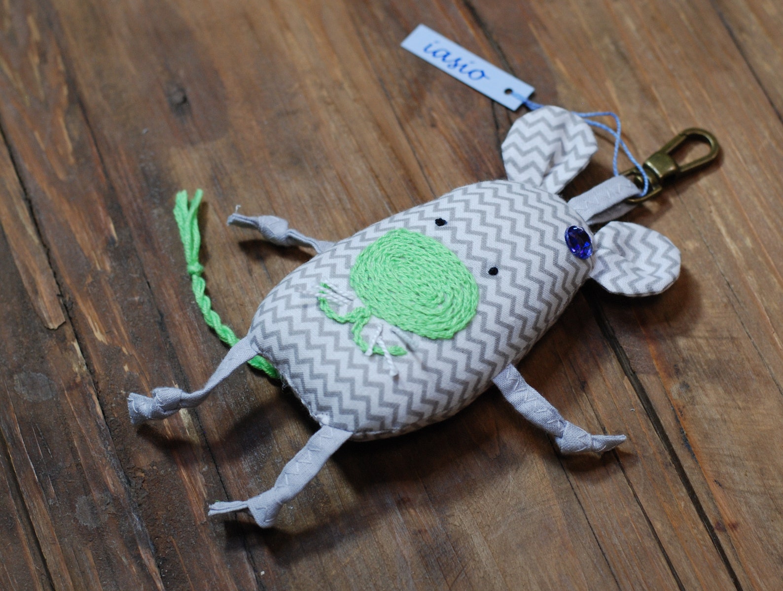 Gray Mouse Key Ring Small Pendant Key Chain Toy Handmade Soft Gift ...