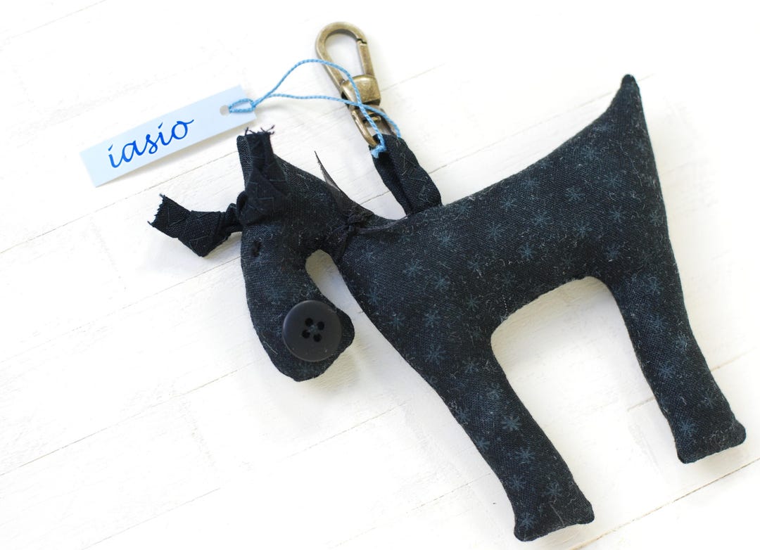 Black Reindeer Key Ring Small Pendant Key Chain Toy Handmade Soft Gift ...