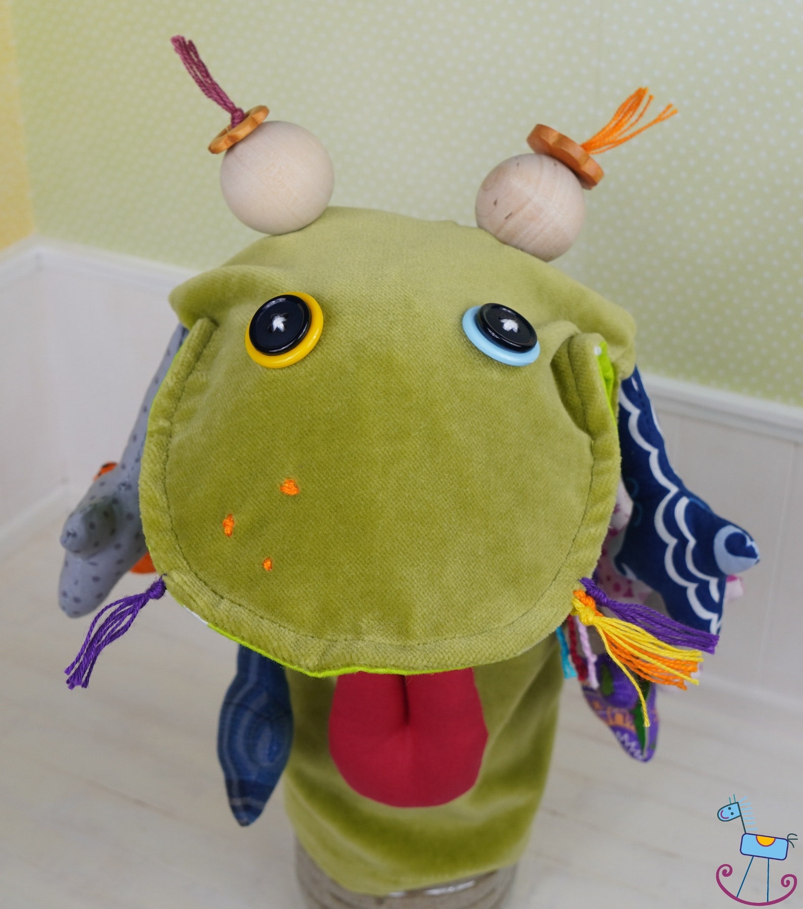 Hand Puppet Cheerful Worm Theater Handmade Velvet Colorful | Etsy