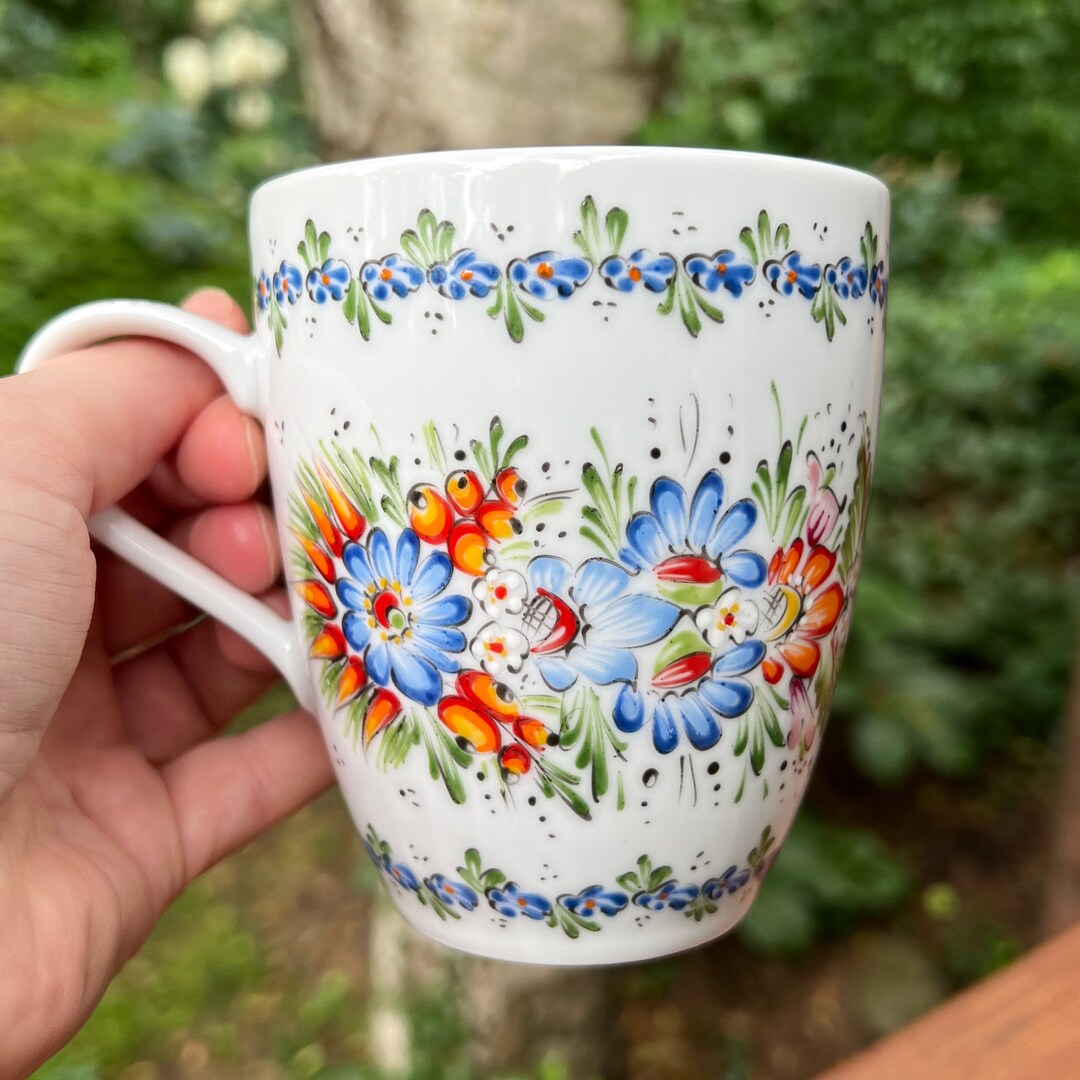 Mug Cepelia Opole Hand Painted Vintage Porcelain Made in Poland Year ...