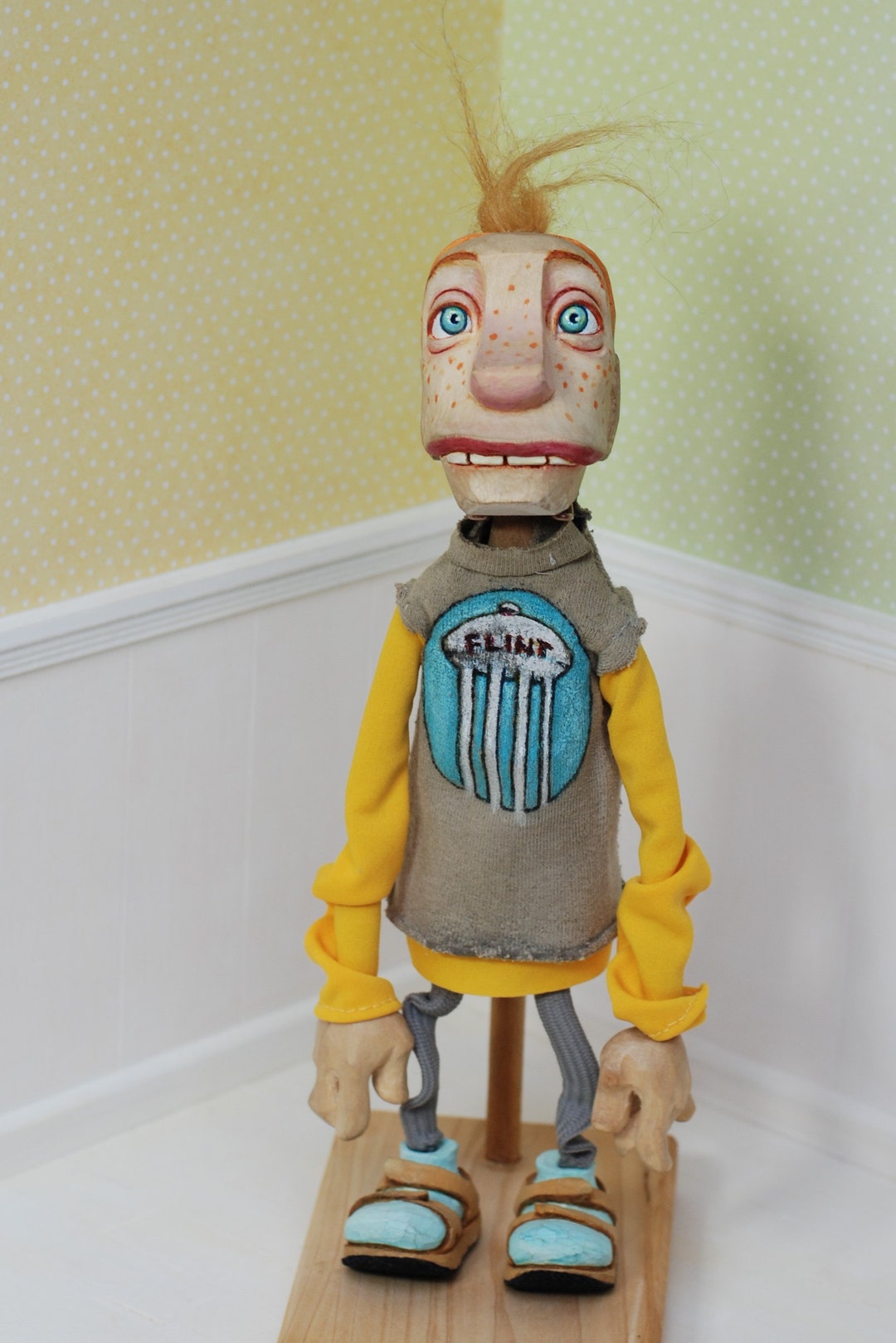 Willy Wooden Puppet by Ilaria Comisso Figurine Original Artist Dolls - Etsy