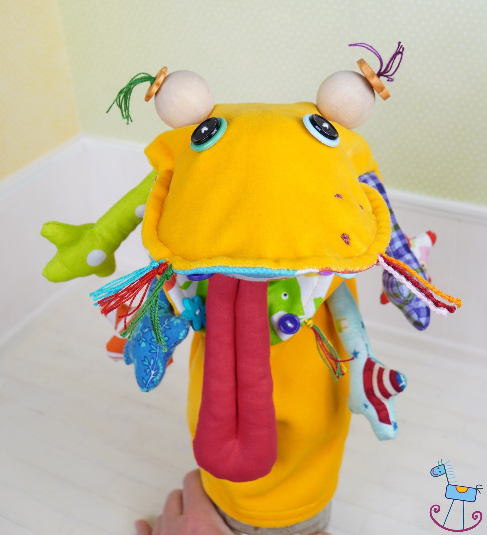 Hand Puppet Cheerful Worm Theater Handmade Velvet Colorful | Etsy