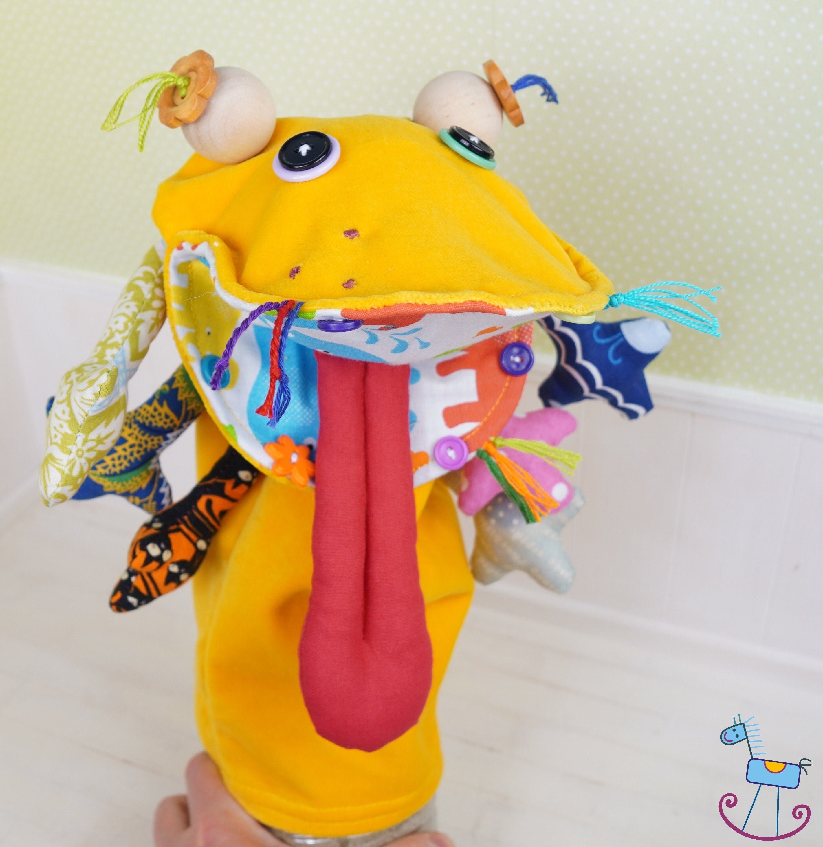 Hand Puppet Cheerful Worm Theater Handmade Velvet Colorful | Etsy