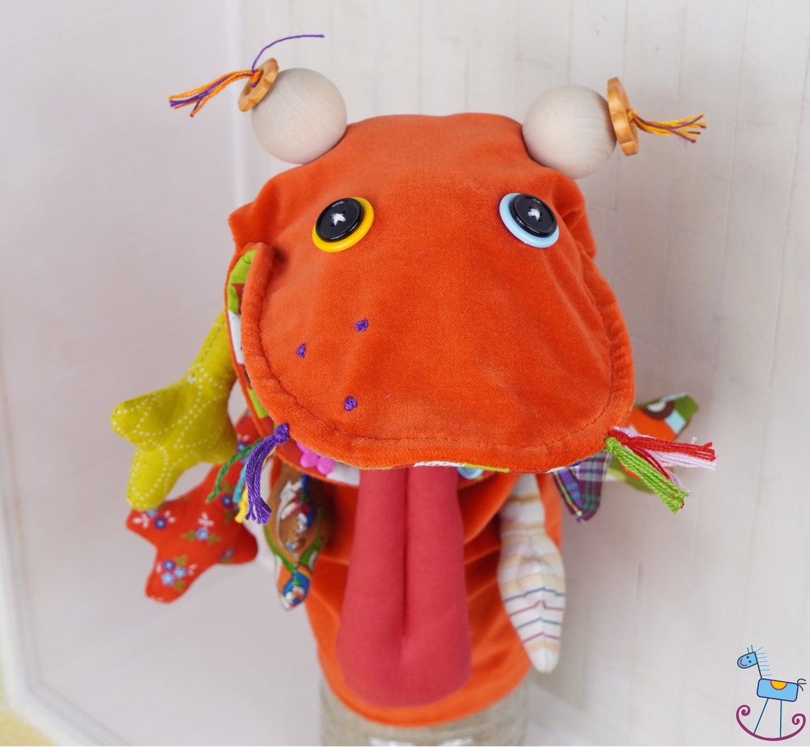 Hand Puppet Cheerful Worm Theater Handmade Velvet Colorful | Etsy