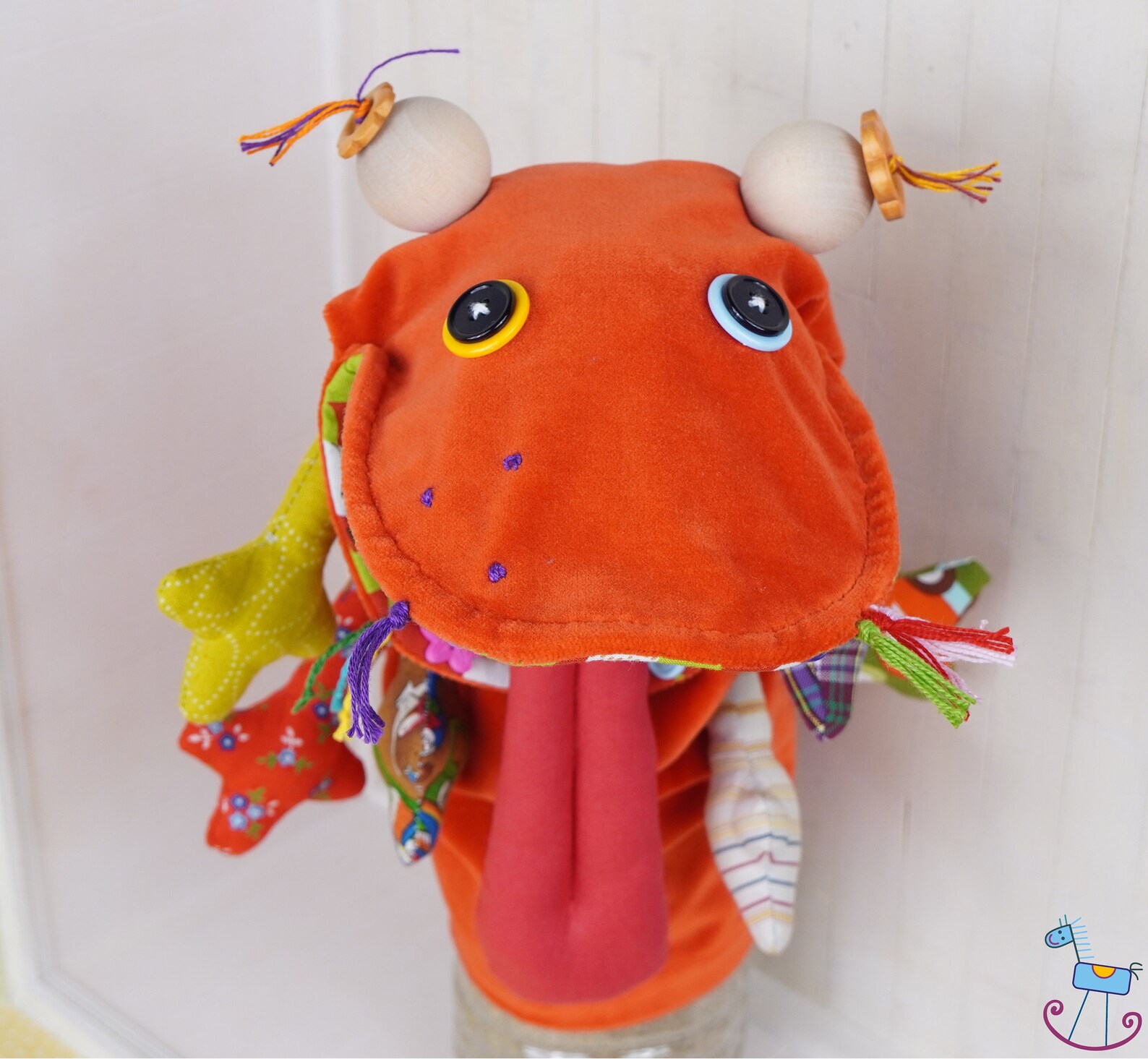 Hand Puppet Cheerful Worm Theater Handmade Velvet Colorful | Etsy