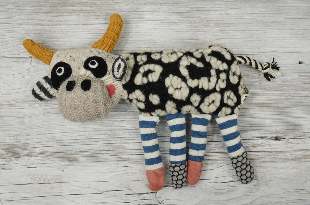 GARAGE SALE: Cow Handmade Recycling by Uglytoys - Etsy
