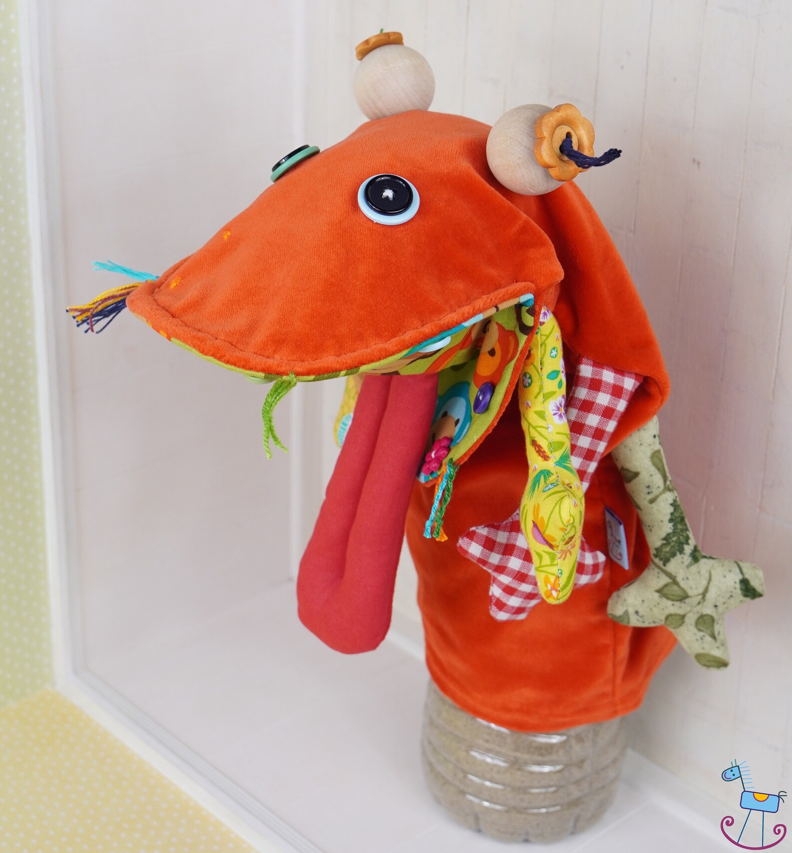 Hand Puppet Cheerful Worm Theater Handmade Velvet Colorful | Etsy