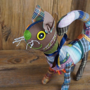 Cat Handcrafted Quilted Handmade Patchwork Quilt Animal Original Artist ...