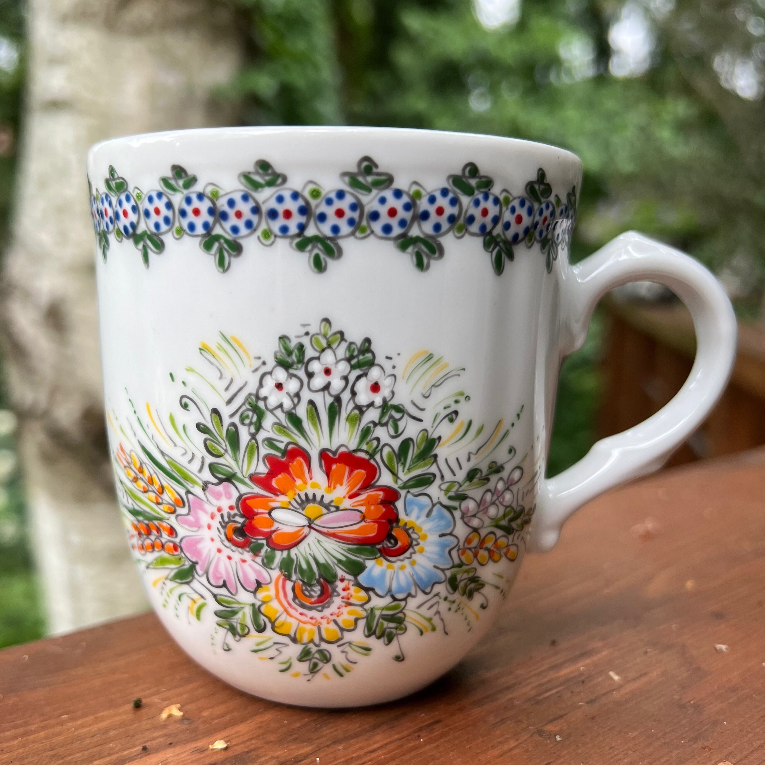 Mug Cepelia Opole Hand Painted Vintage Porcelain Made in Poland Year ...