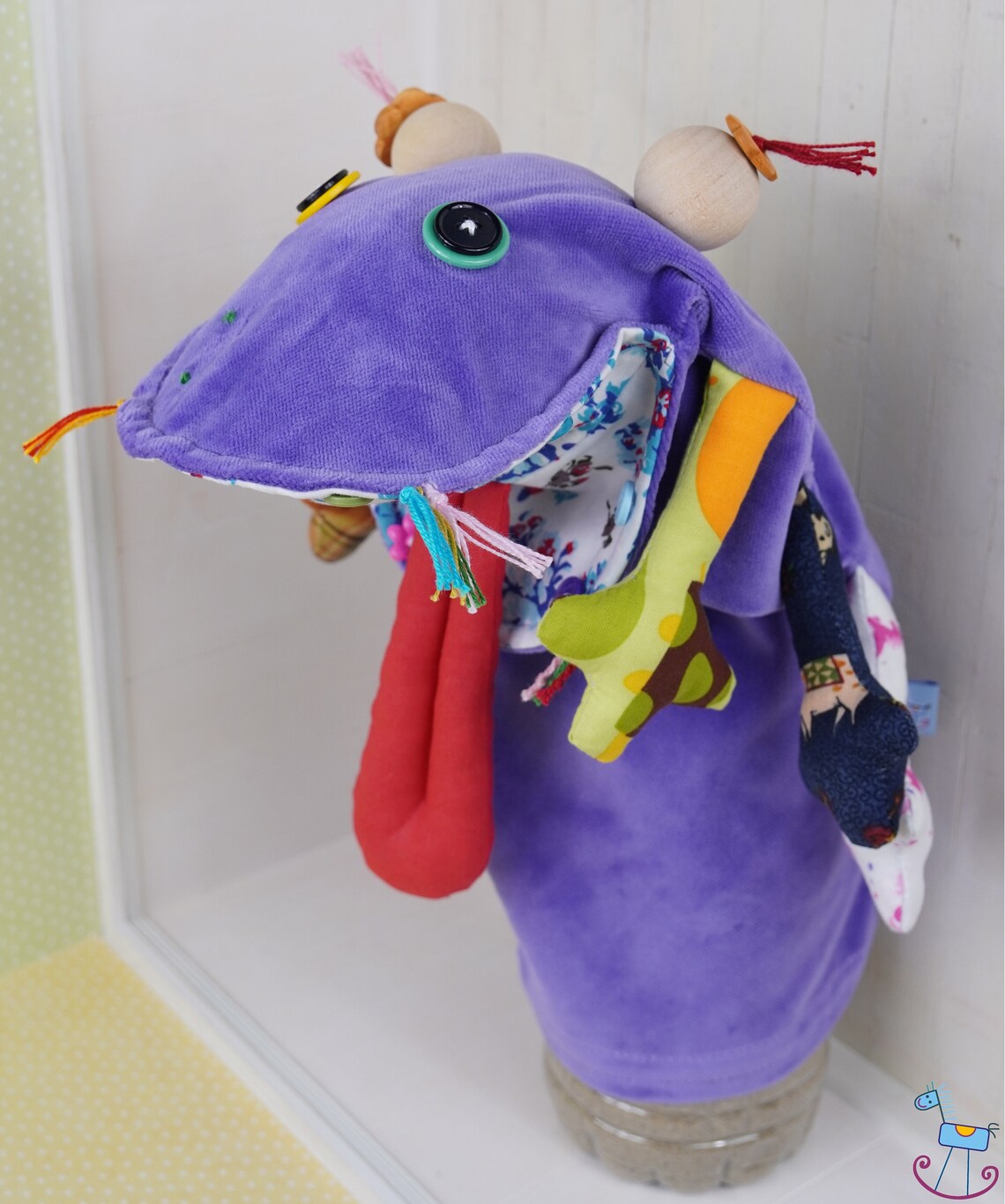 Hand Puppet Cheerful Worm Theater Handmade Velvet Colorful | Etsy