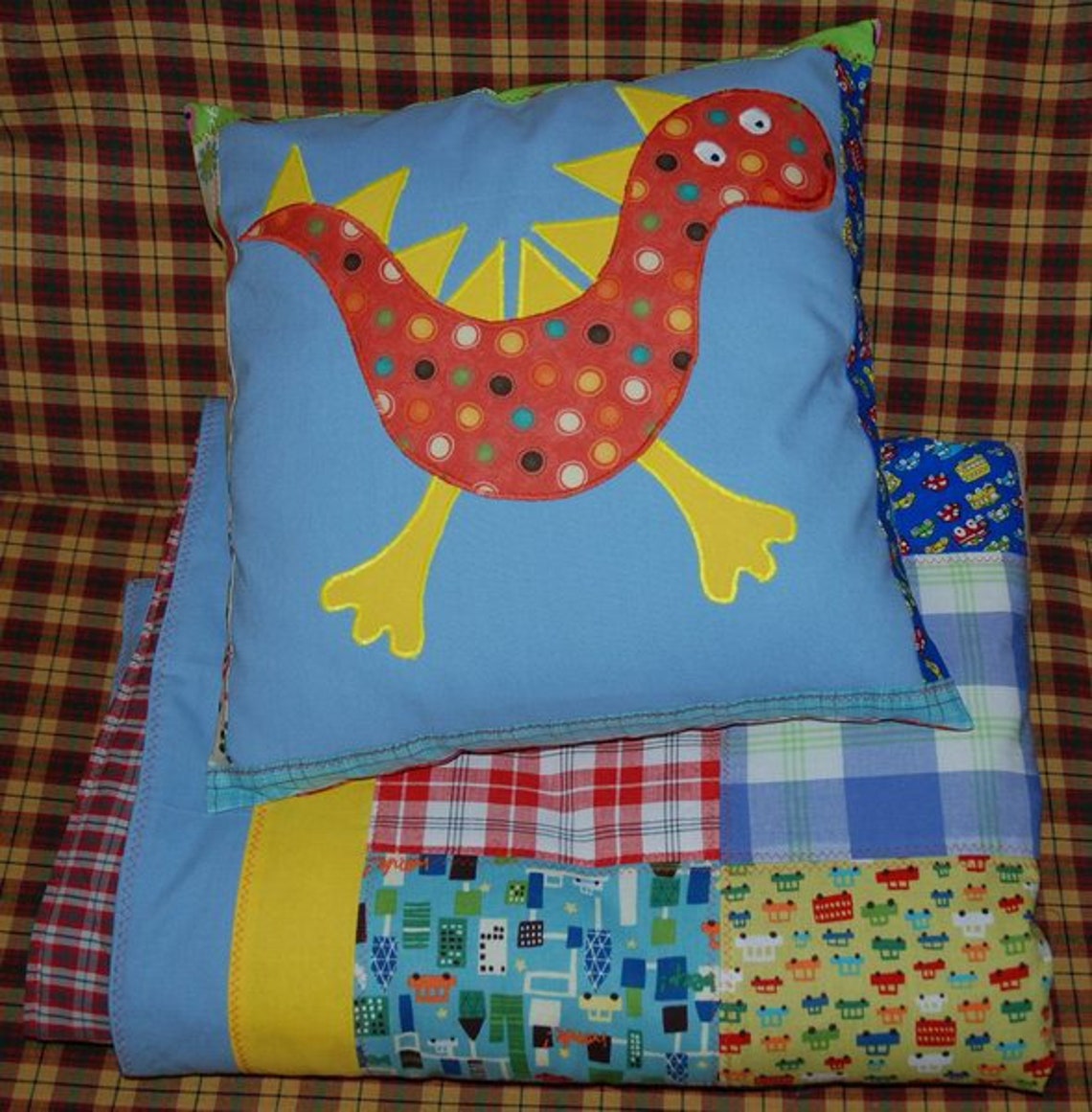 MADE TO ORDER Quilted Personalized Handmade Patchwork Quilt and Two ...
