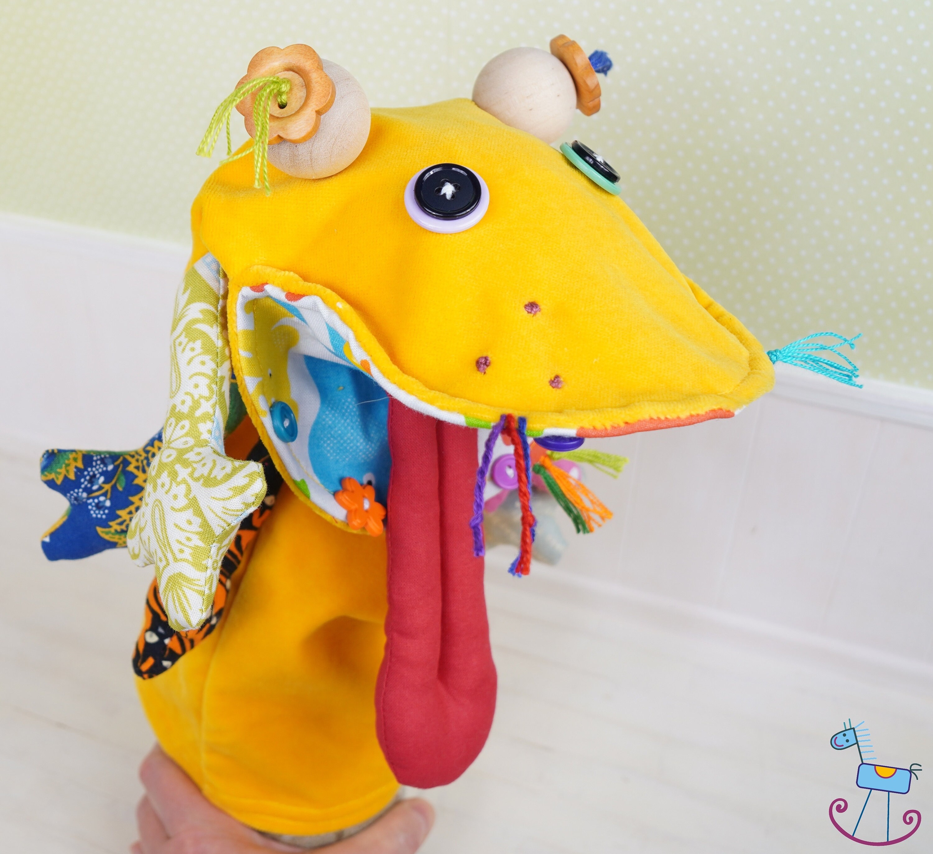 Hand Puppet Cheerful Worm Theater Handmade Velvet Colorful | Etsy