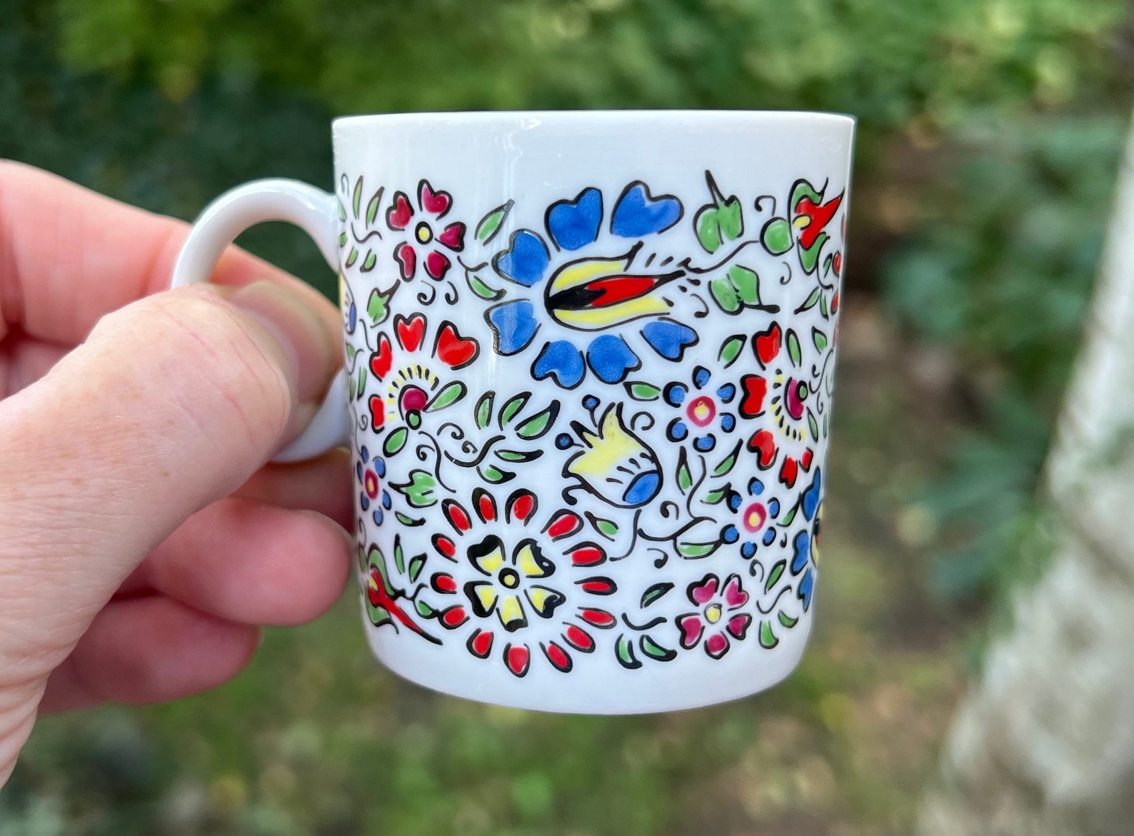 Cepelia Opole Hand Painted Tea Cup and Saucer Vintage Porcelain Made in ...