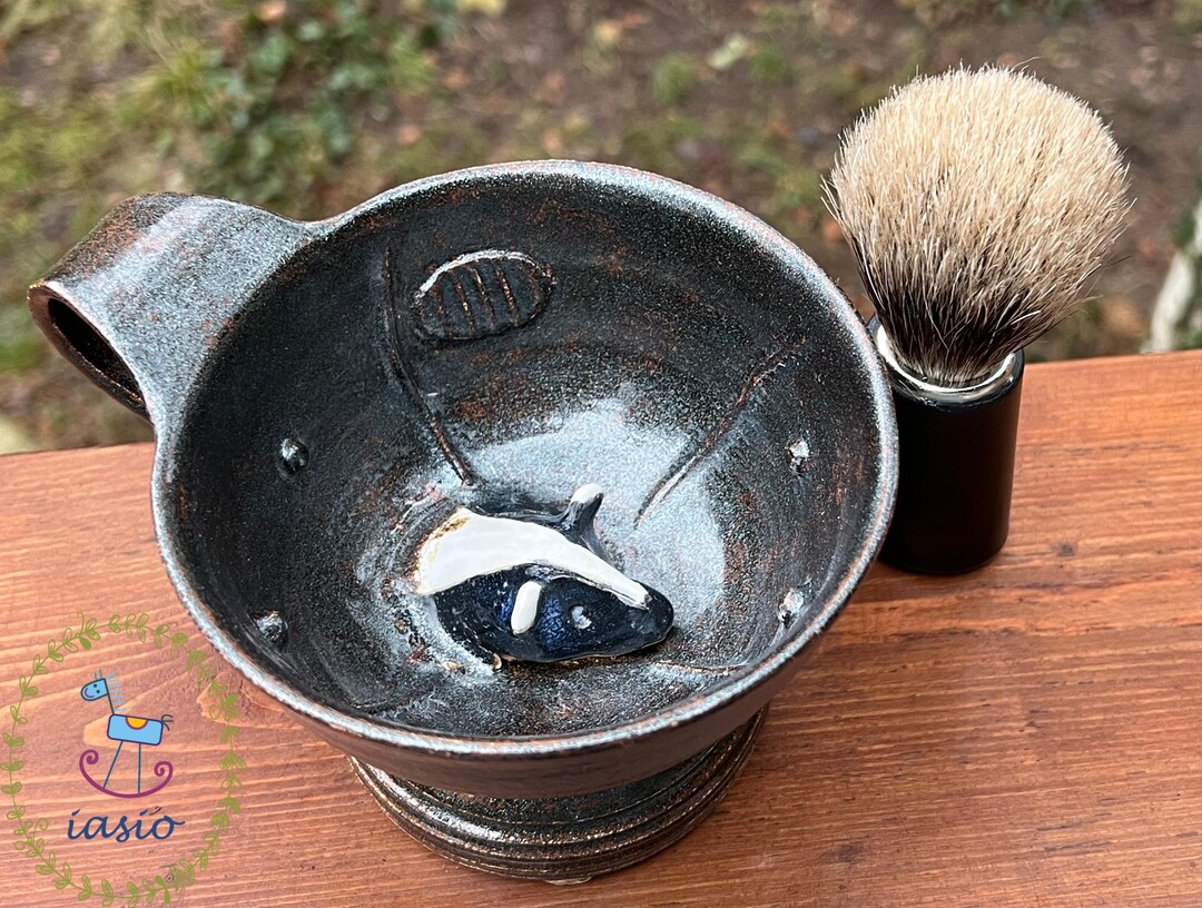 Ceramic Shaving Bowl Badger Scuttle Suribachi Traditional Wet Shave ...