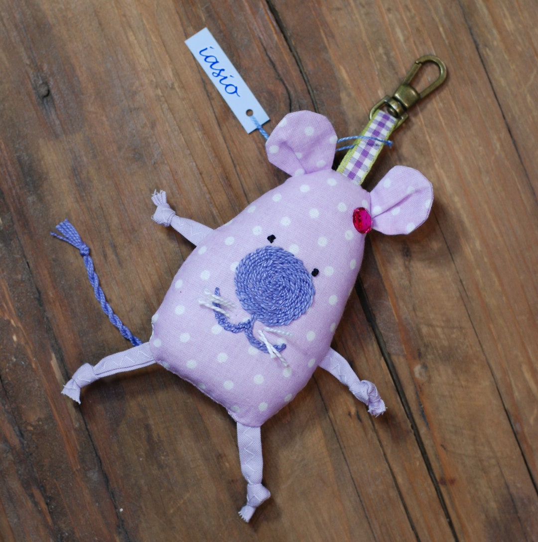 Purple Mouse Key Ring Small Pendant Key Chain Toy Handmade Soft Gift ...