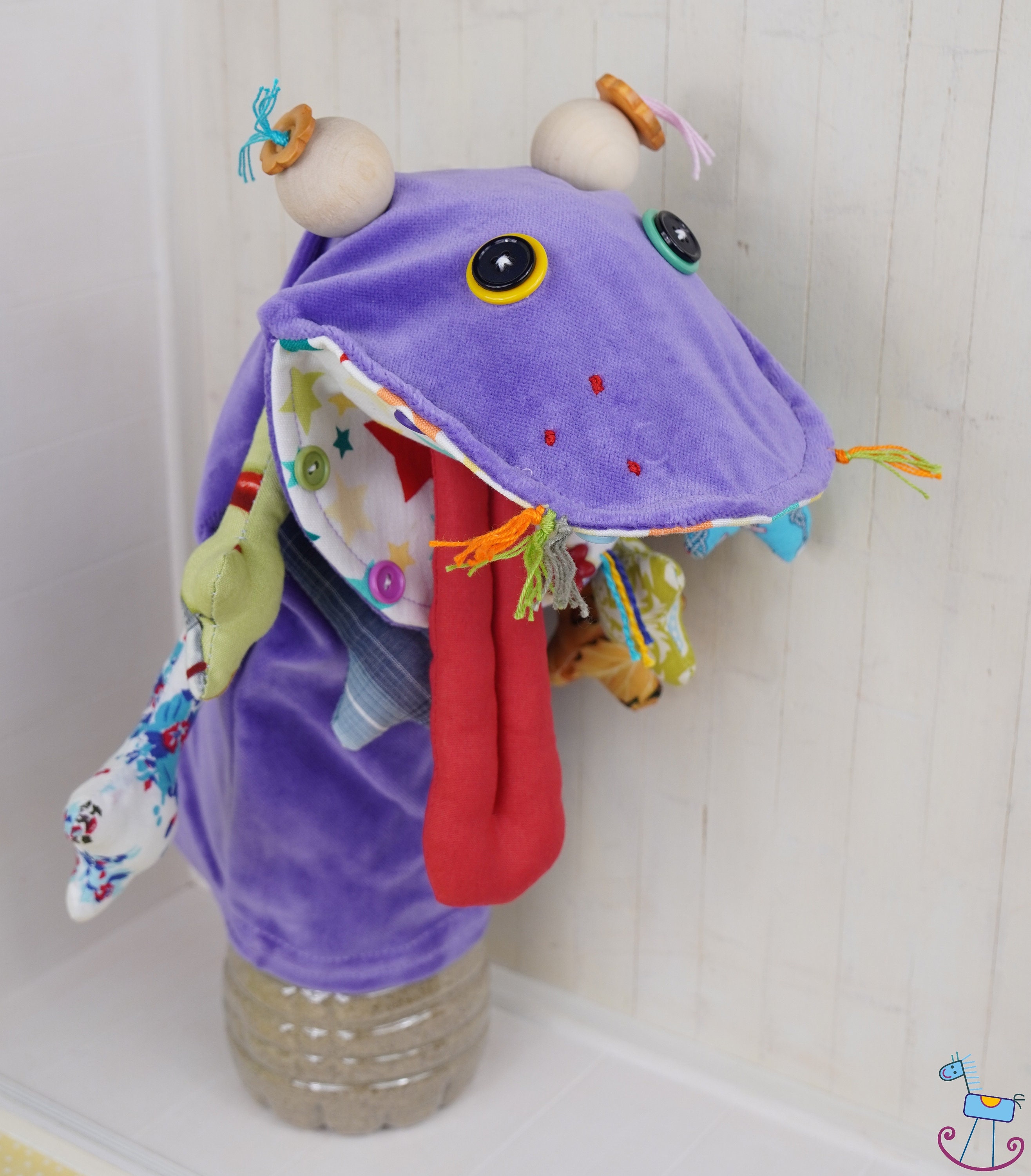 Hand Puppet Cheerful Worm Theater Handmade Velvet Colorful | Etsy