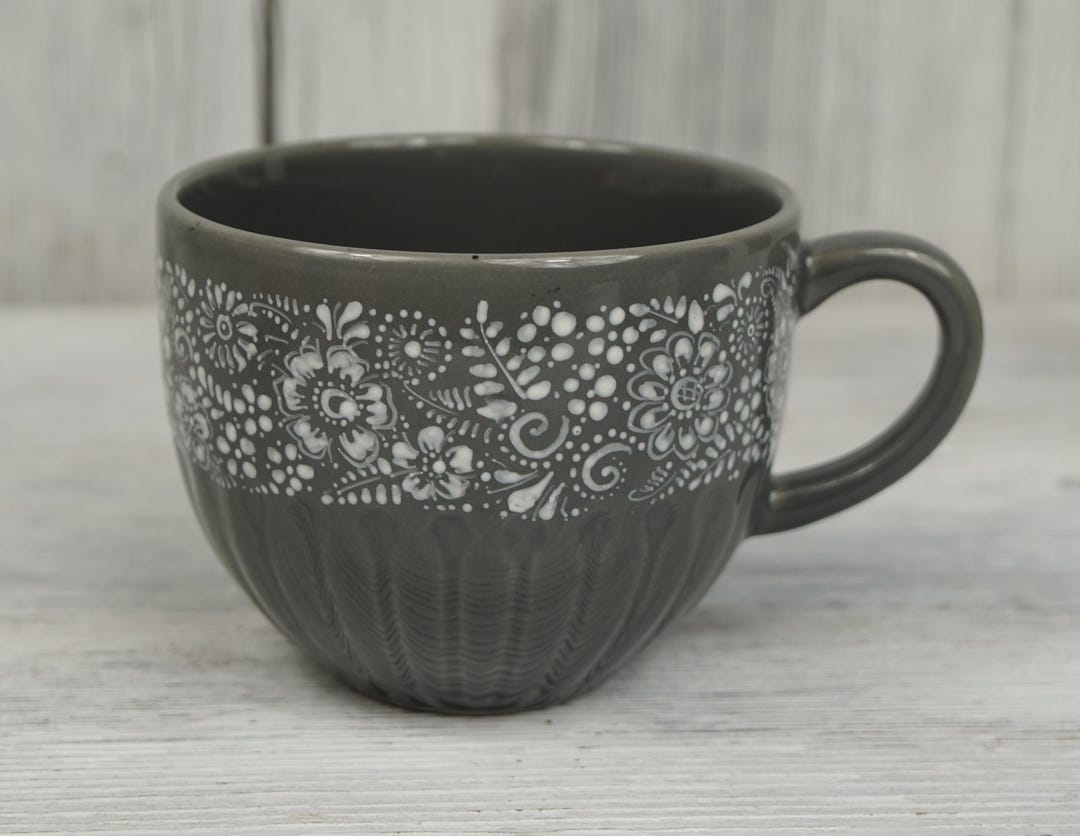 Mug Cepelia Opole Hand Painted Porcelain Made in Poland Flowers ...