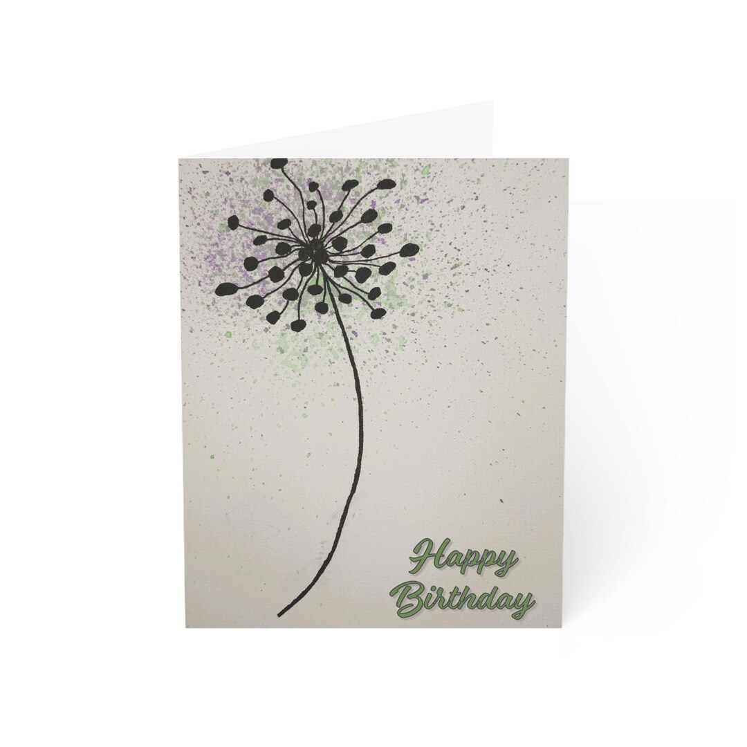 Dandelion Splash Happy Birthday Greeting Card - Etsy