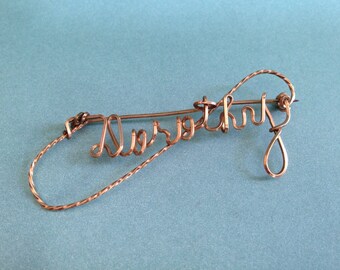 Wire name pin | Etsy