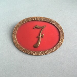 Vintage Monogram F Brooch With a Striking Red Base - Etsy