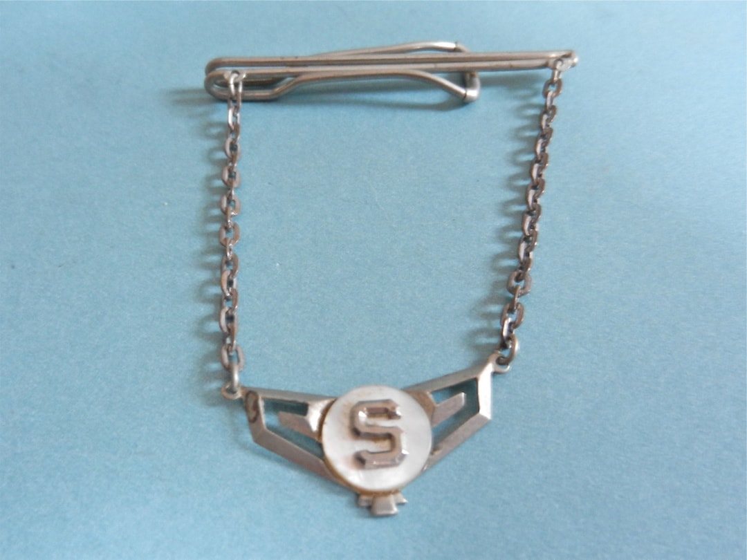 Vintage Monogram S Tie Clip - Etsy