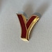 Vintage Monogram F Brooch With a Striking Red Base - Etsy