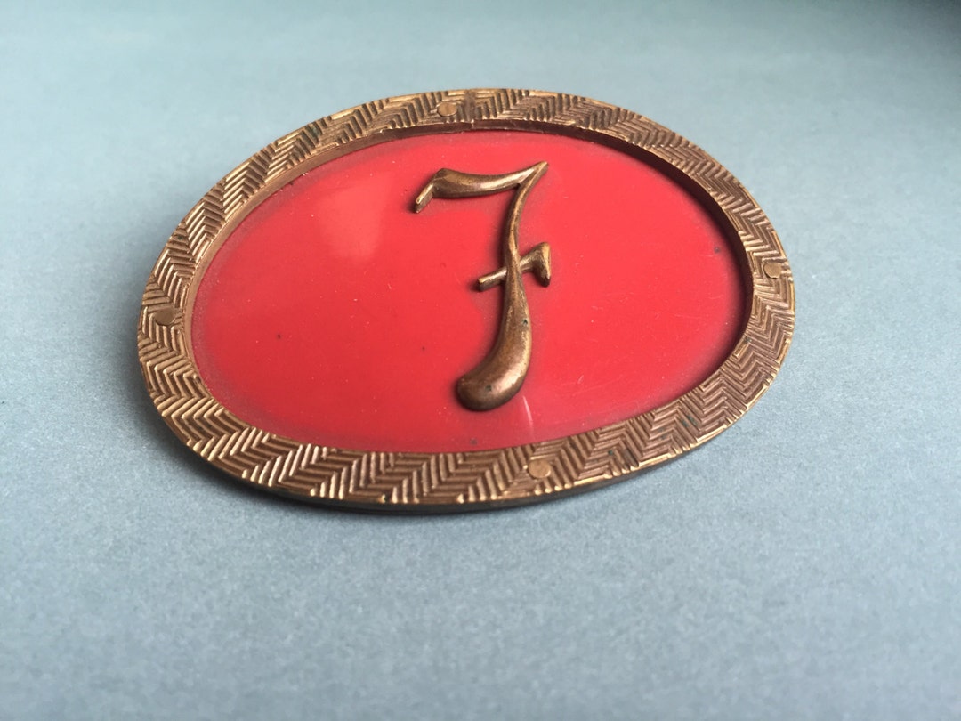 Vintage Monogram F Brooch With a Striking Red Base - Etsy