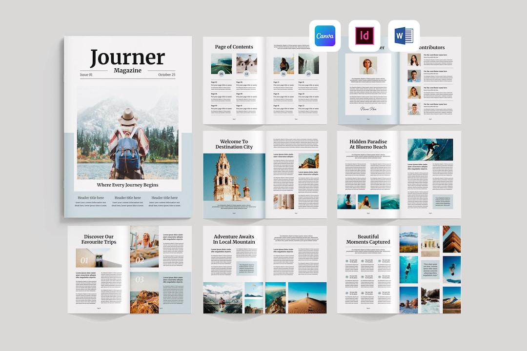 Magazine Template | Book Editorial Layout | Travel Brochure Catalog ...
