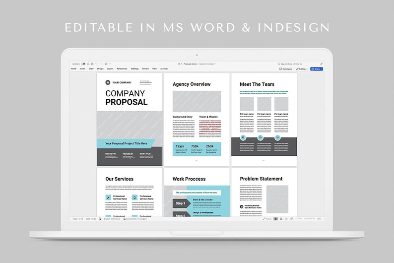 Creative Proposal Template | Microsoft Word | Adobe Indesign | Services ...