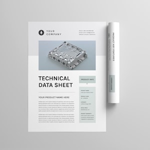 Technical Data Sheet Template | Microsoft Word | Adobe Indesign ...