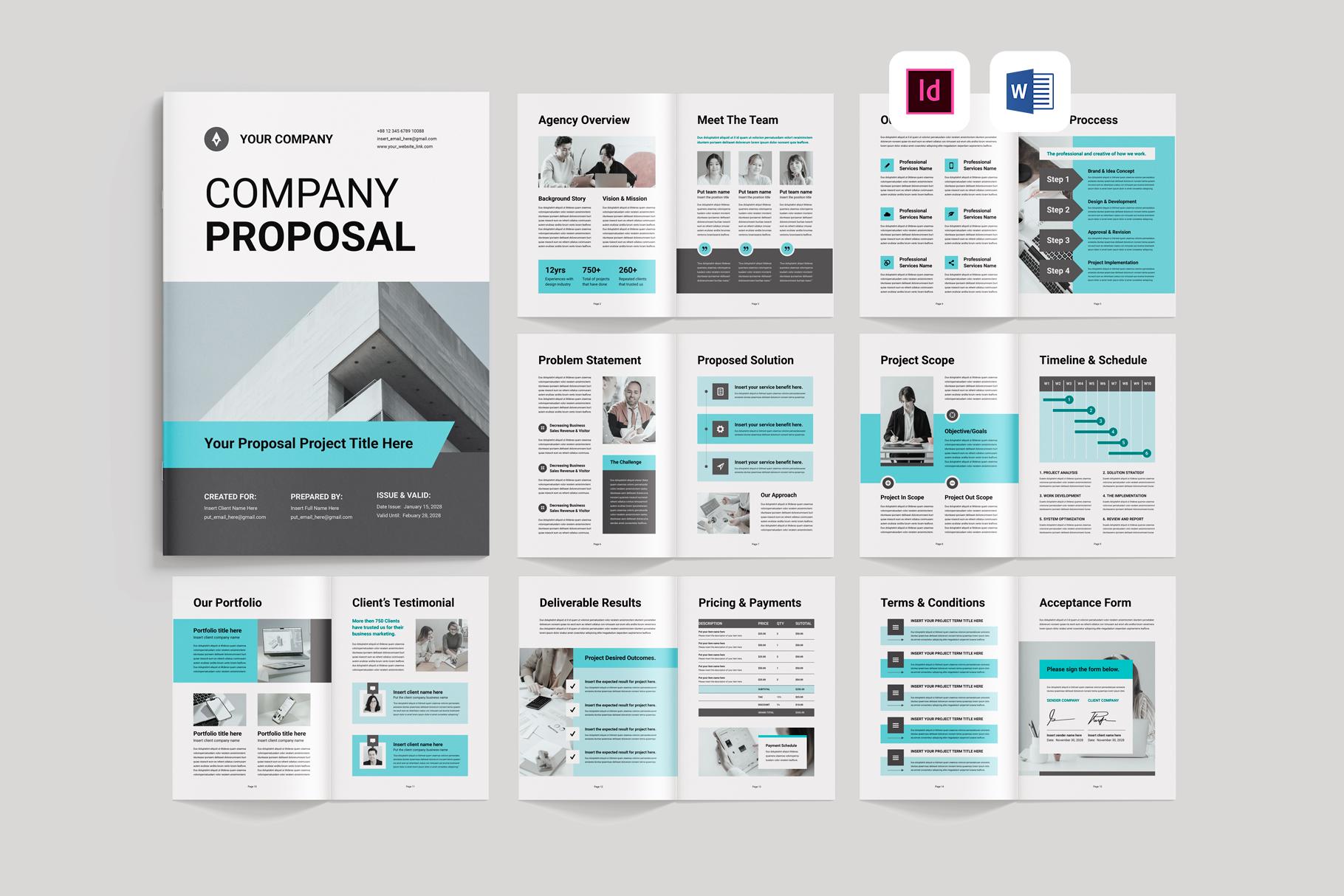 Creative Proposal Template | Microsoft Word | Adobe Indesign | Services ...