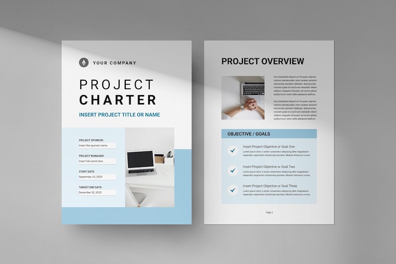 Project Charter Template | Microsoft Word | Adobe Indesign | Project ...