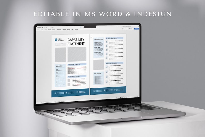 Capability Statement Template | Microsoft Word | Adobe Indesign ...