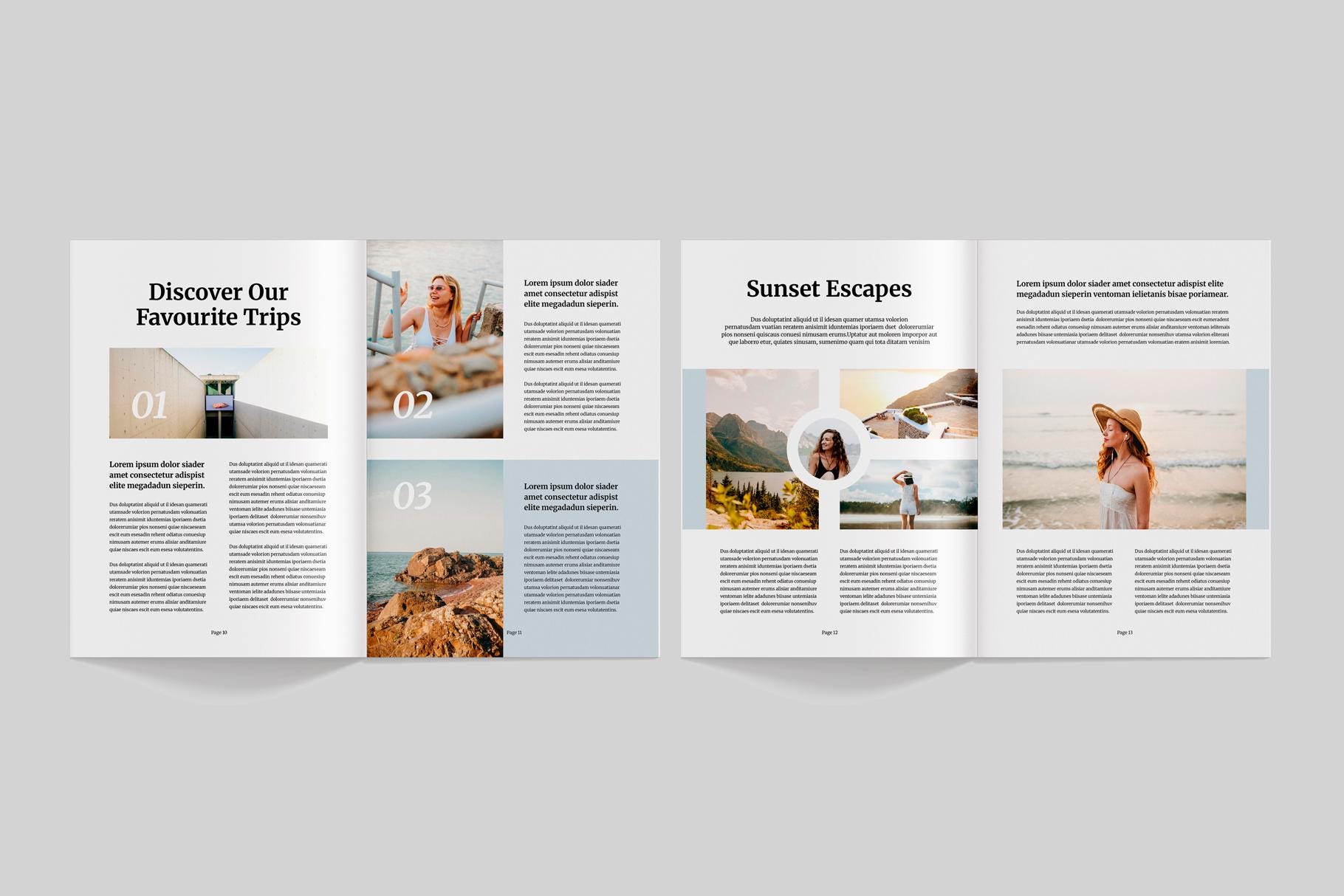 Magazine Template | Book Editorial Layout | Travel Brochure Catalog ...