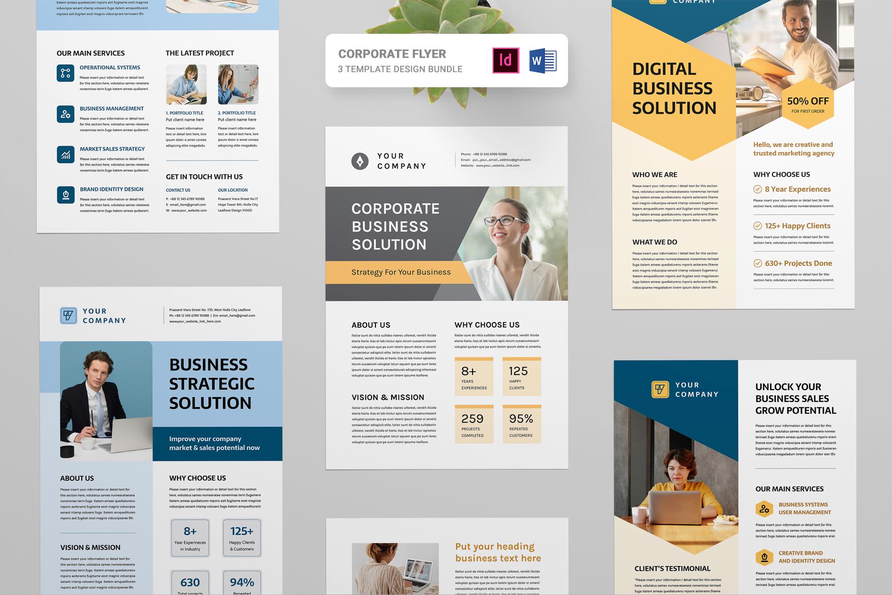 Corporate Flyer Bundle Template | Microsoft Word | Adobe Indesign ...