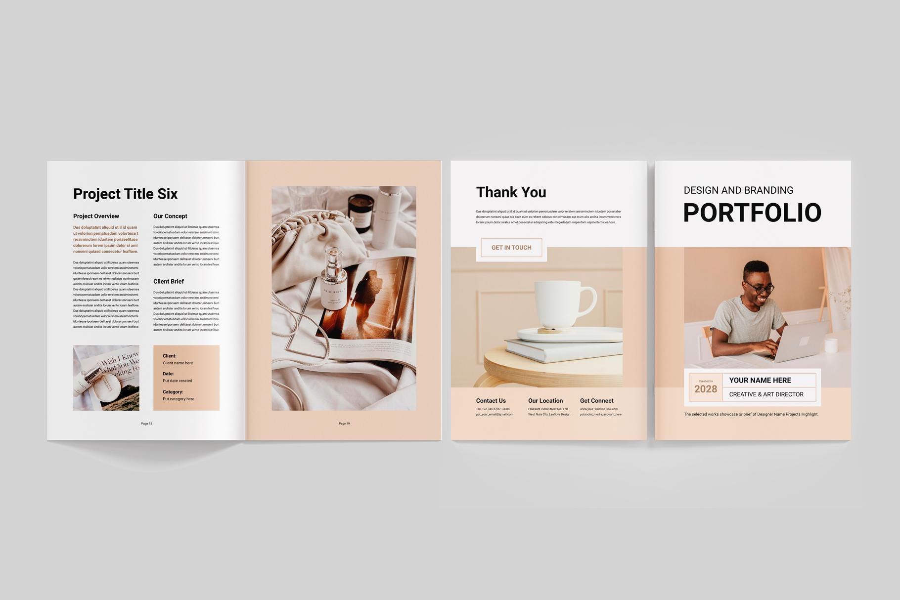 Portfolio Template | Microsoft Word | Adobe Indesign | Minimal ...