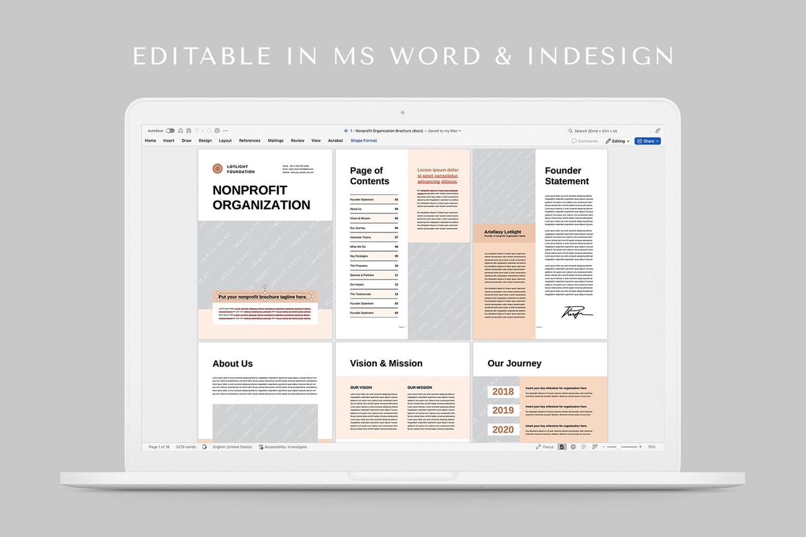 Nonprofit Organization Brochure Template | Non Profit Overview Booklet ...