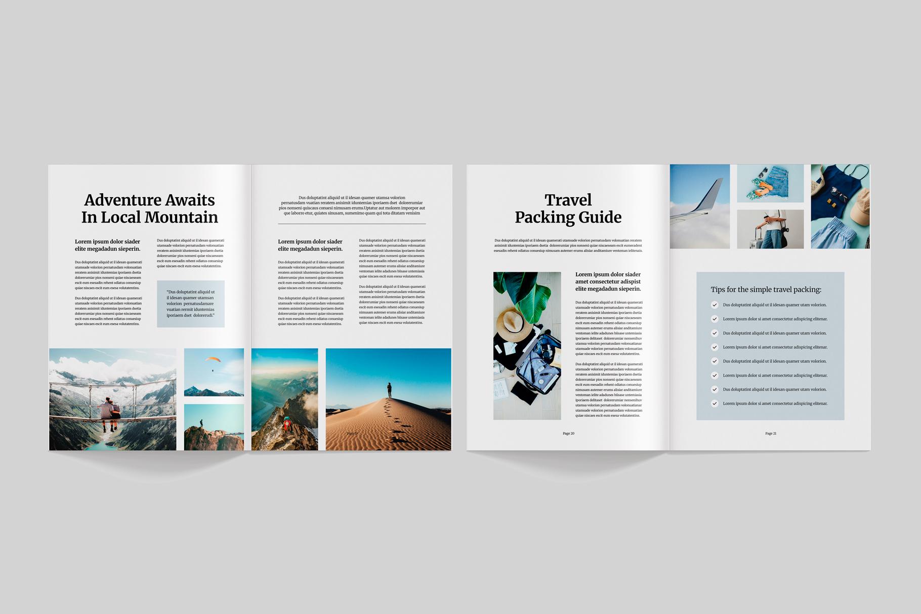 Magazine Template | Book Editorial Layout | Travel Brochure Catalog ...