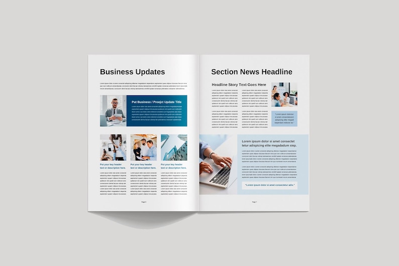 Newsletter Template | Canva Template | Adobe Indesign | Corporate ...