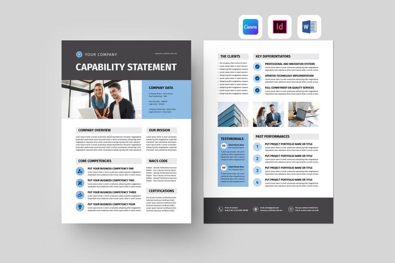 Capability Statement Template | Corporate Business Document | Company ...