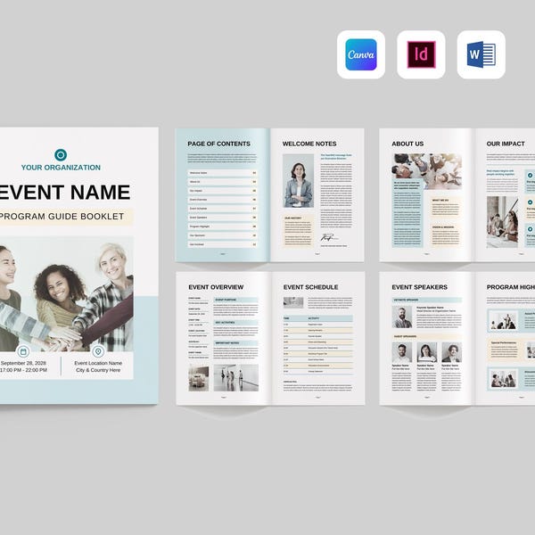 Gala Program Template - Etsy