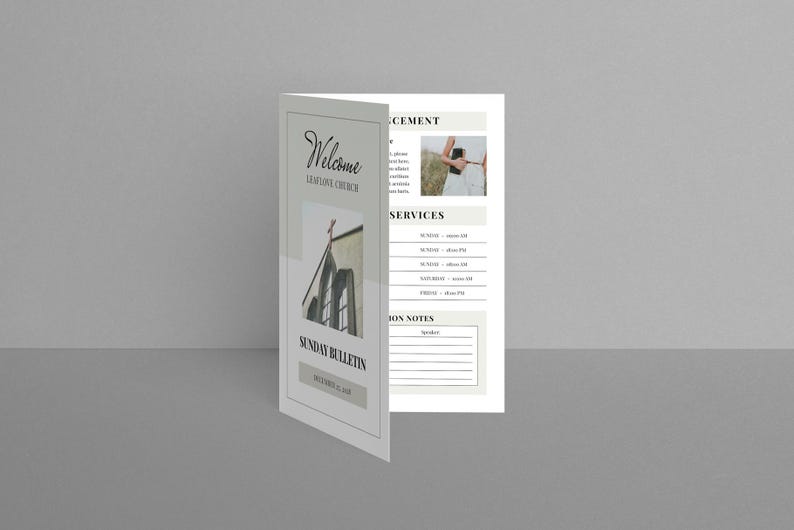 Church Bulletin Template | Microsoft Word | Adobe Indesign | Church ...